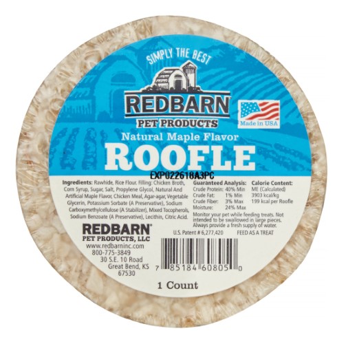 Red Barn Roofle Waffle Premium Maple Flavored Hard Chew Dog Treat ...