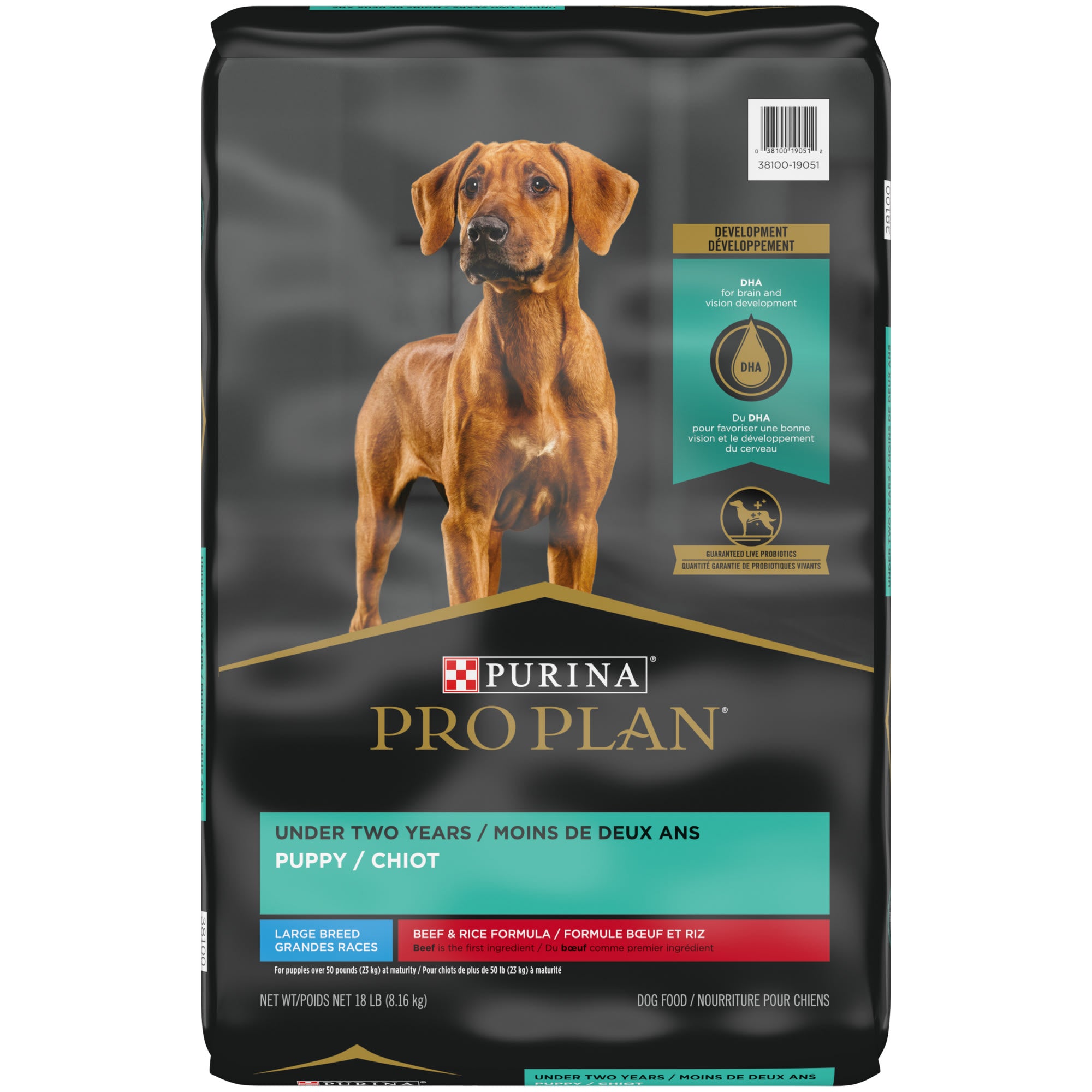 Purina Pro Plan High-Protein Development Beef and Rice Large-Breed ...