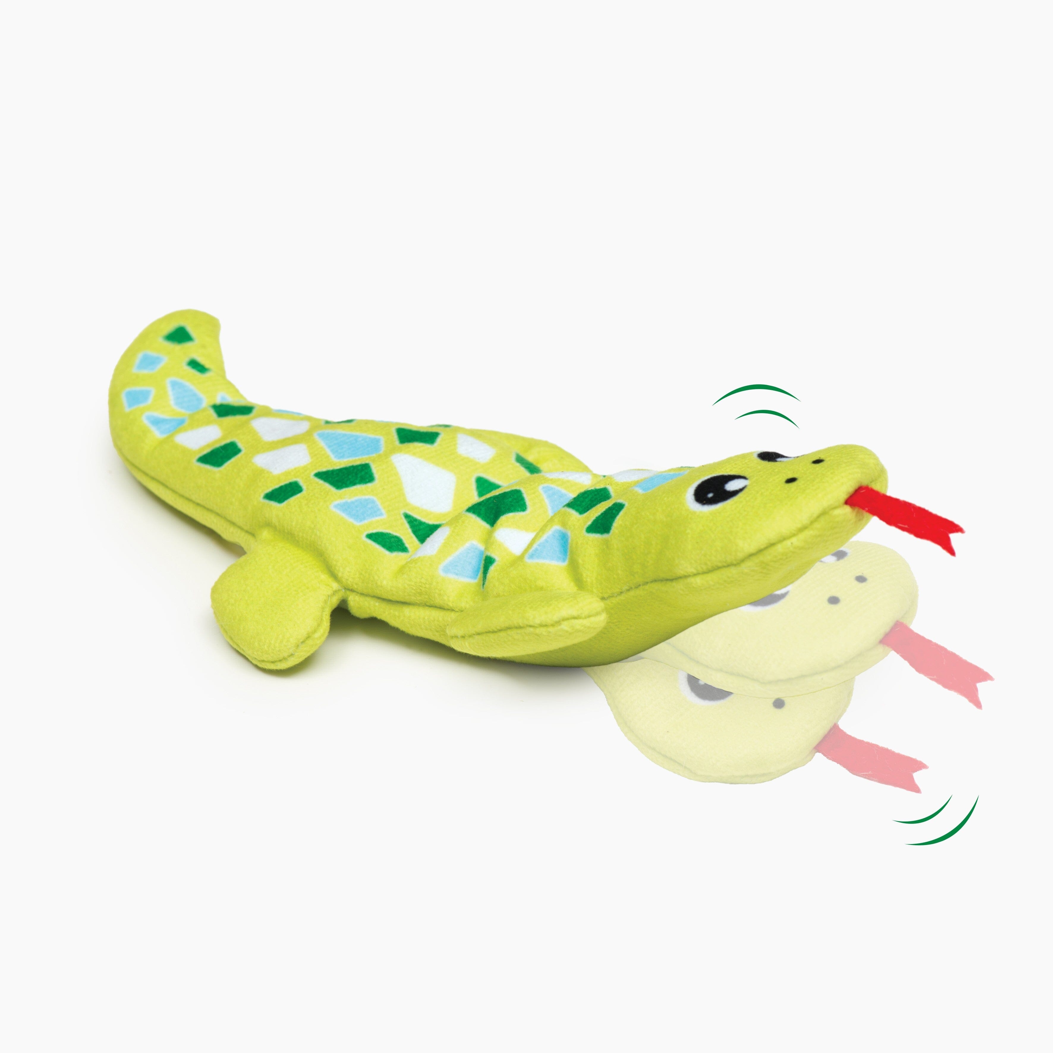 Catit Groovy Gecko Electronic Touch-Activated Crinkle Plush Cat Toy ...