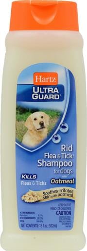 Hartz Mountain Ultra Guard Rid Oatmeal Flea and Tick Dog Shampoo - 18 ...