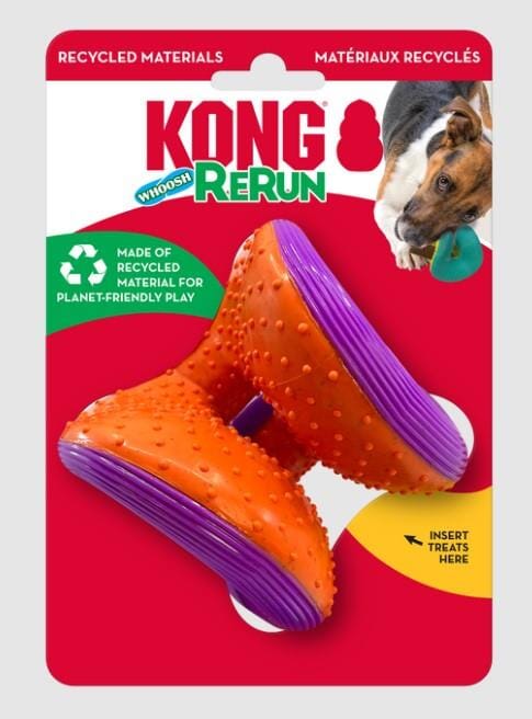 Kong Rerun Whoosh Ball Treat Inserting and Dental Rubber Dog Toy - Med ...