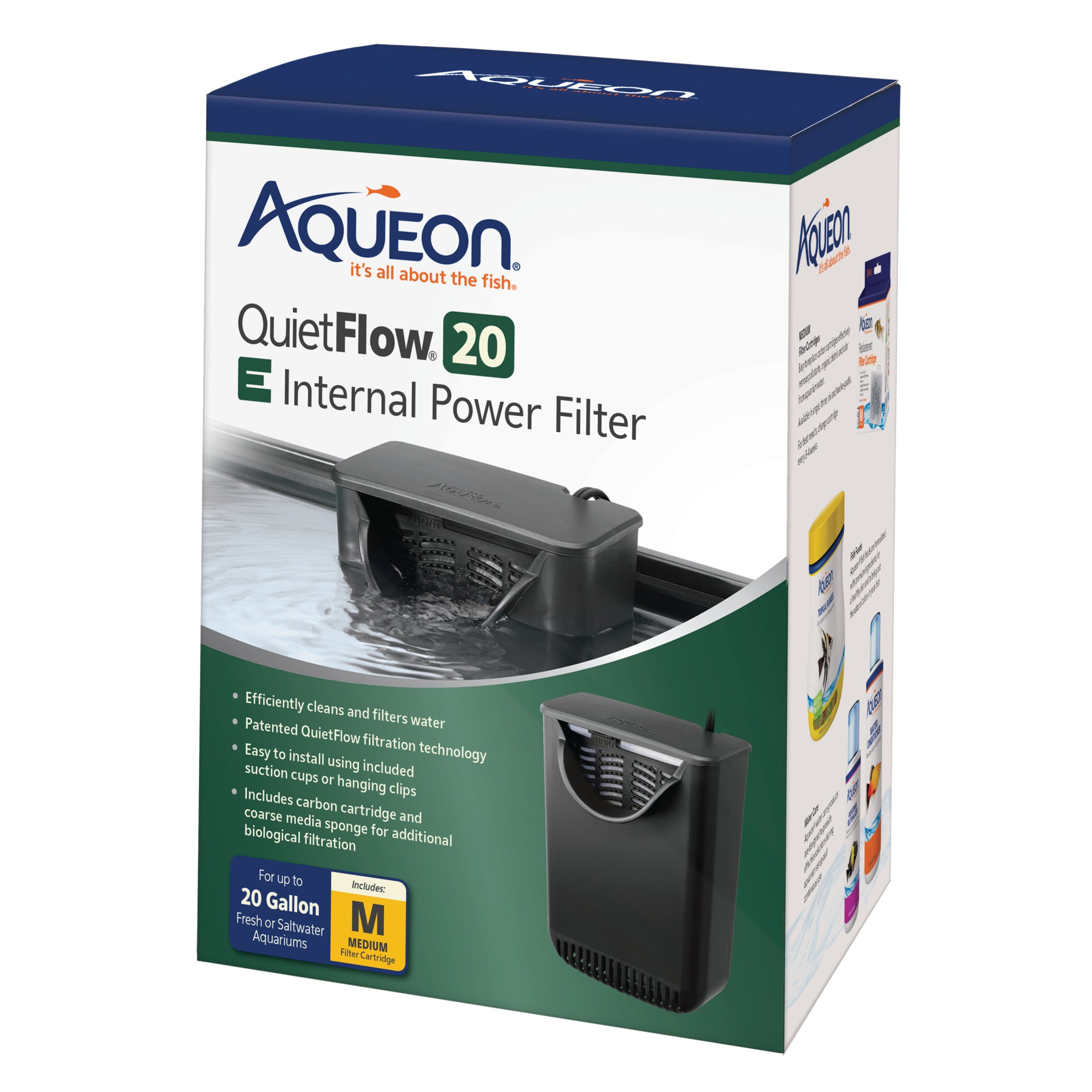 Aqueon QuietFlow E Internal Power Filter - Medium - 20 gal – Pet Life