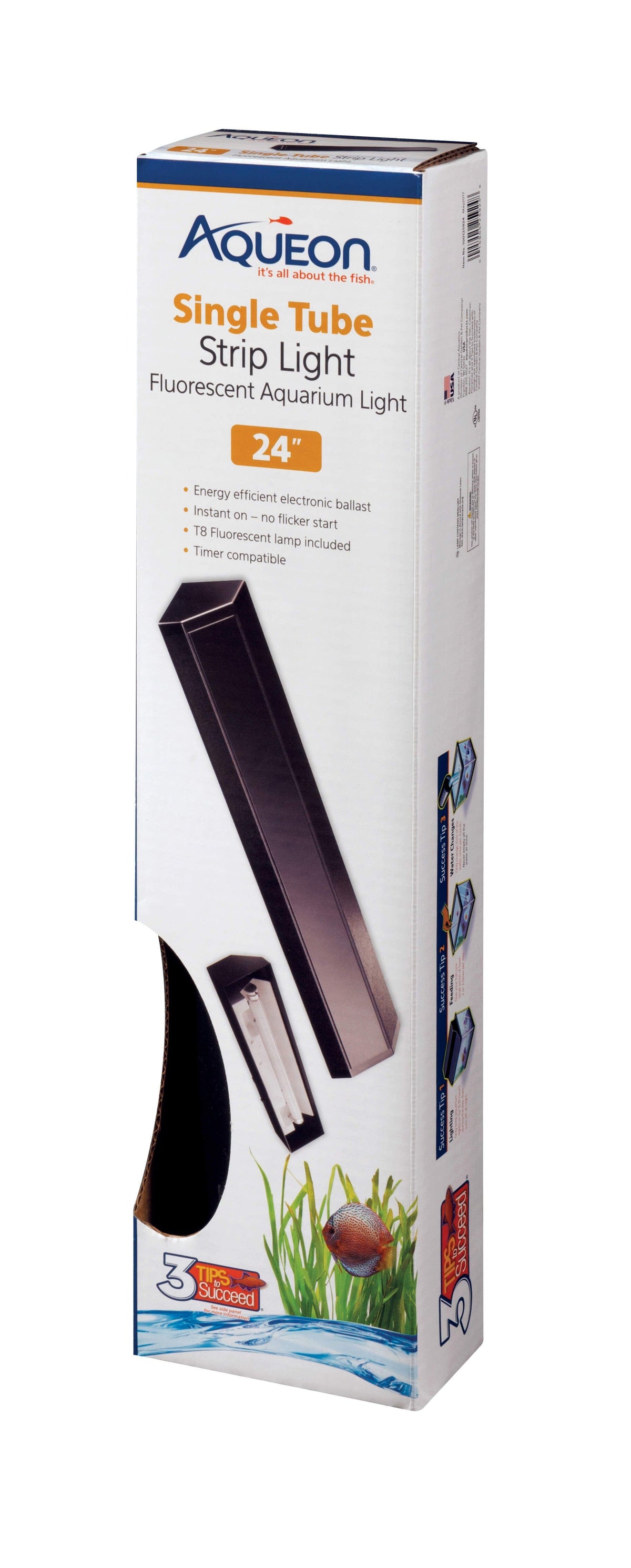 Aqueon T8 Fluorescent Strip Lights - Black - 24 in – Pet Life