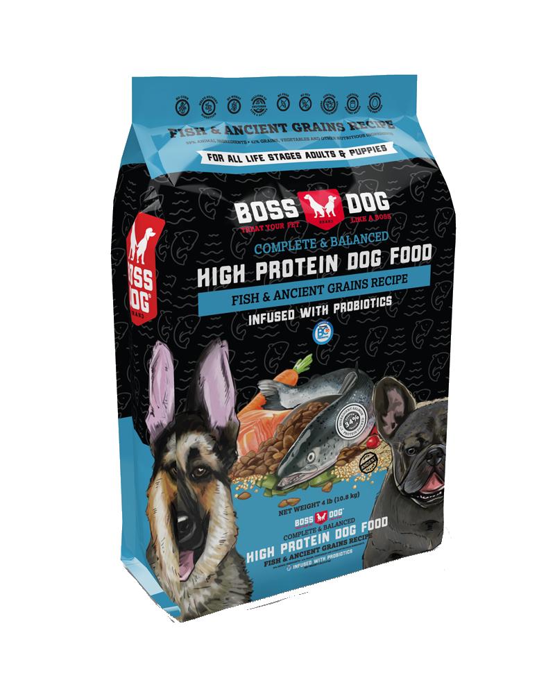 Boss Dog High-Protein Complete Diet Fish and Ancient Grain Recipe Dry ...
