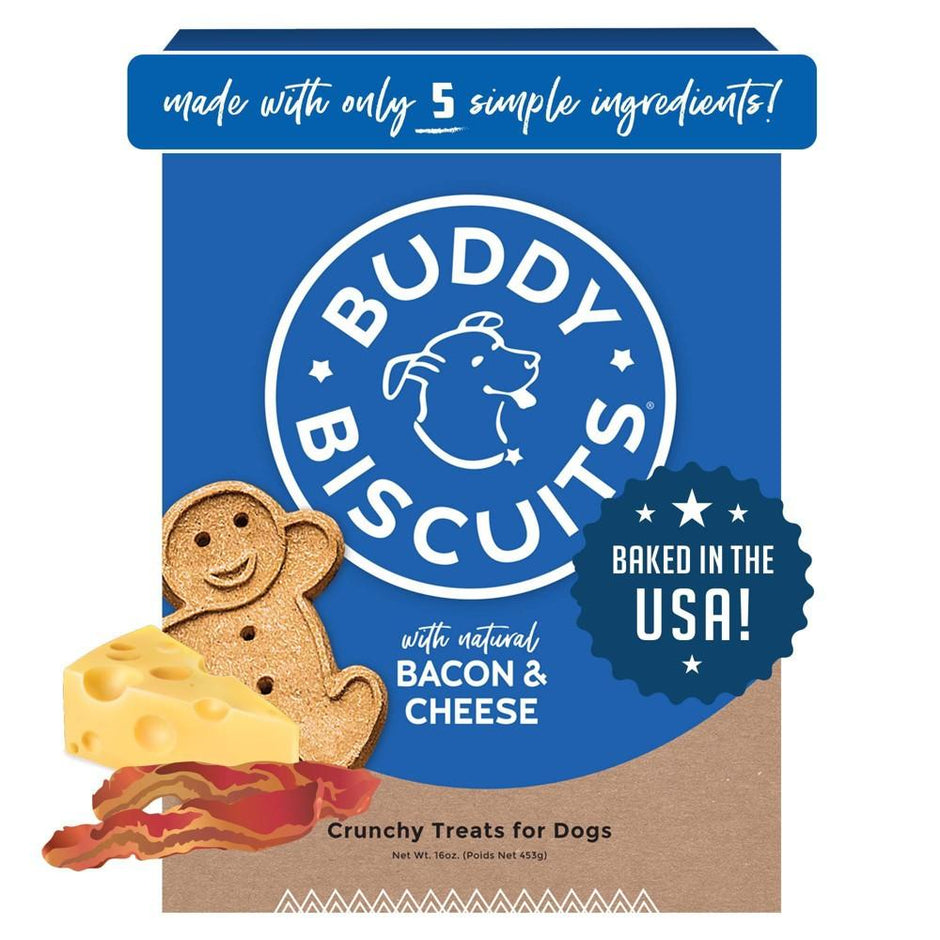 Buddy Biscuits Bacon & Cheese Original Baked Dog Treats - 3.5 lb Bag ...