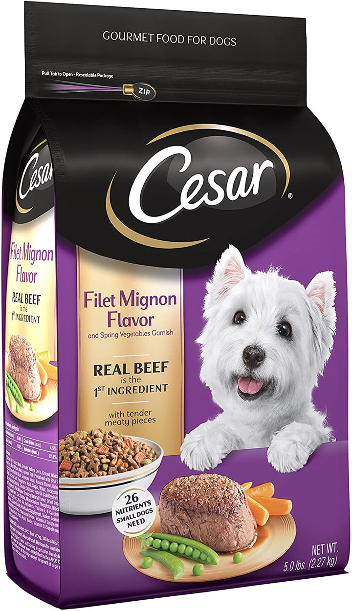 Cesar Dry Filet Mignon with Spring Vegetables Gourmet Dry Dog Food - 5 ...