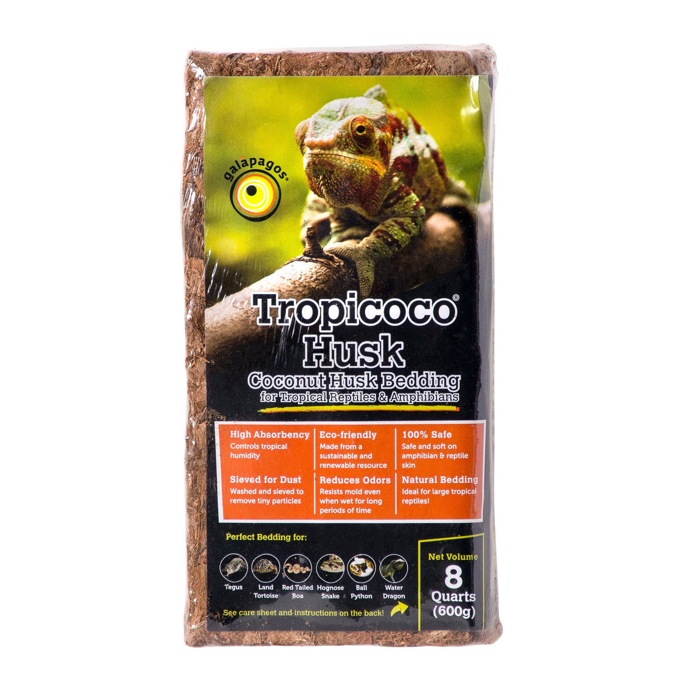 Galapagos Tropicoco Coconut Husk Natural Bedding Compressed Brick - 8 ...