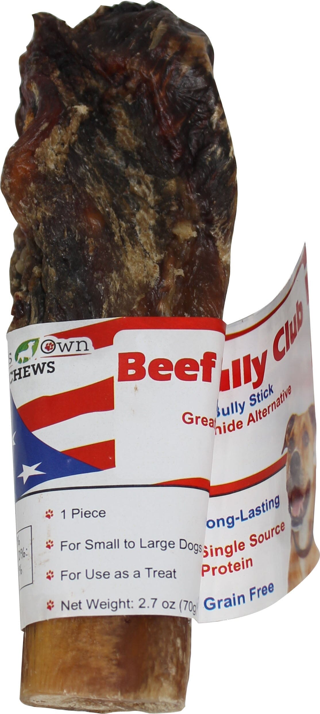 Nature's Own USA Beef Bully Club Natural Dog Chews - Beef - 5 In - 12 ...