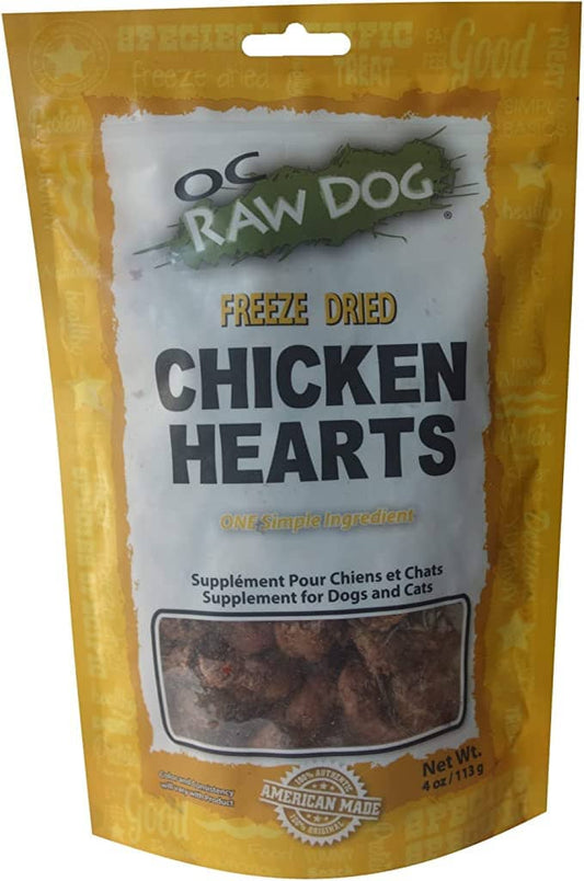 OC RAW Chicken Hearts Freeze-Dried Dog Treats - 4 Oz – Pet Life