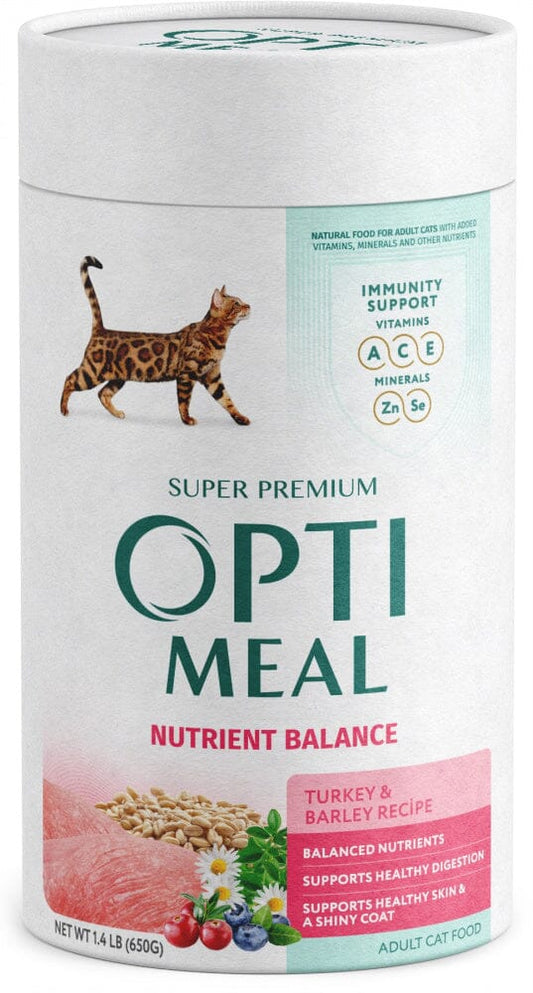 Optimeal Nutrient Balance Turkey & Barley Recipe Adult Cat Dry Food ...