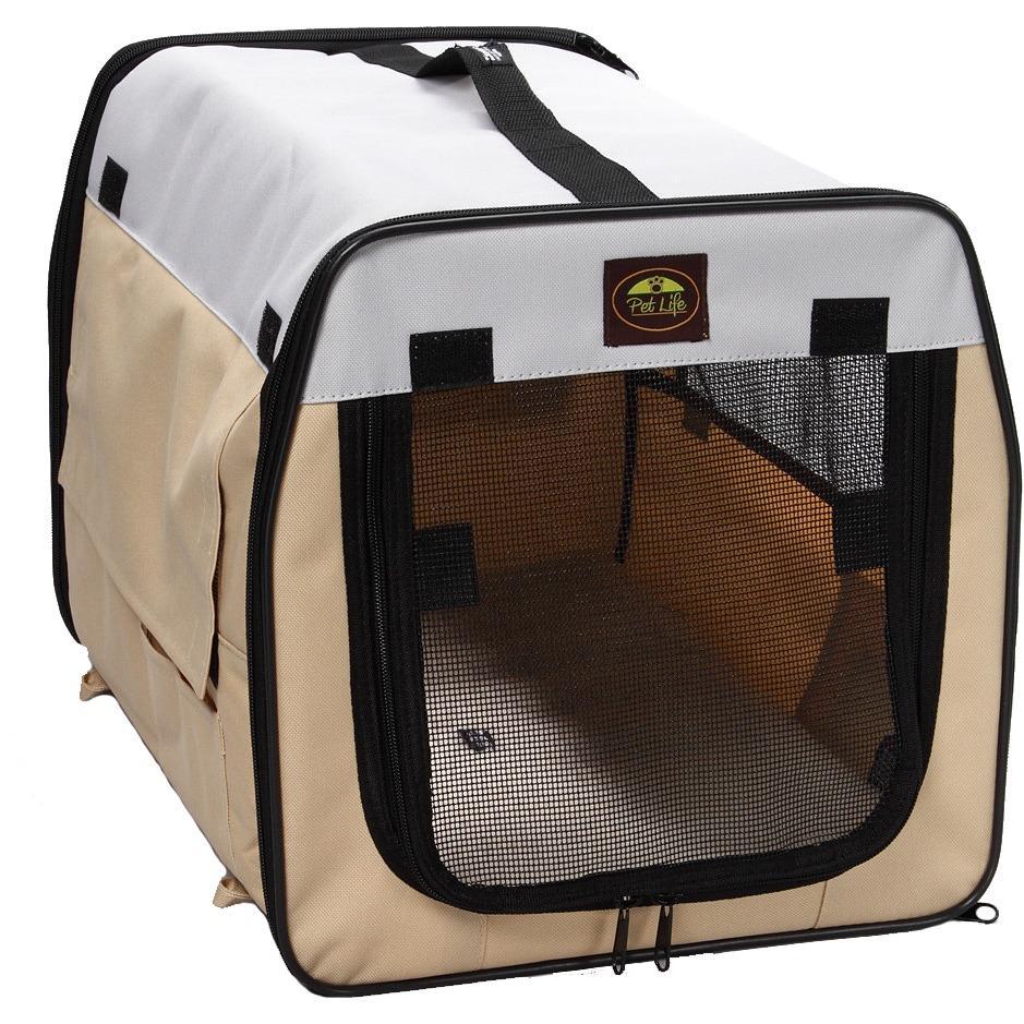 Pet Life Capacious Lightweight Folding Expandable Wired Dog Crate