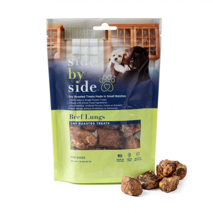 Side By Side Small Batch Dry Roasted Beef Lung Neutral Dog Treats – Pet ...