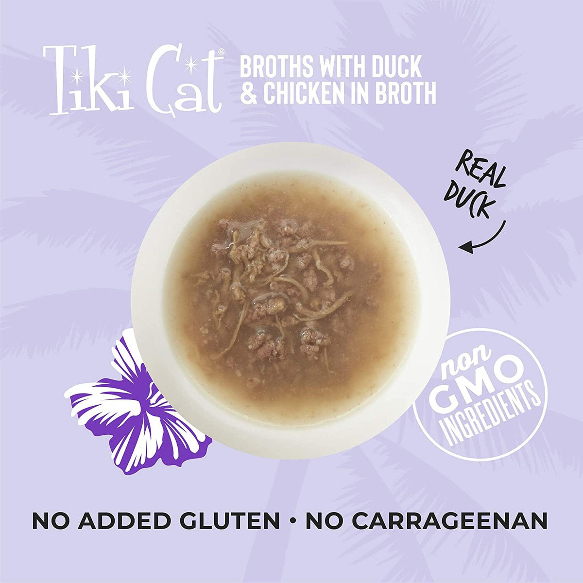 Tiki Cat Duck & Chicken Broth Cat Food Toppers - 1.3 Oz Pouch - Pack o ...