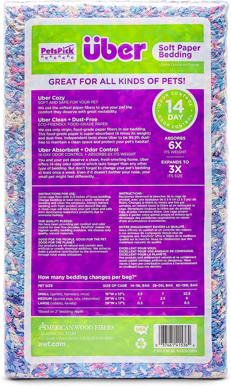 Uber Soft Paper Pet Bedding - Confetti - 36 L – Pet Life