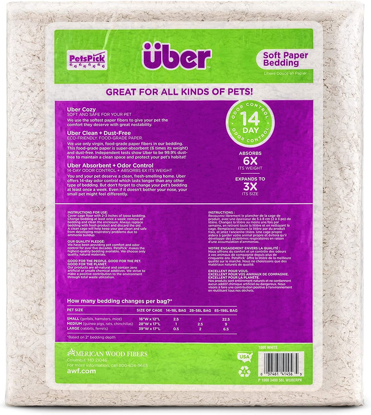 Uber Soft Paper Pet Bedding - White - 56 L – Pet Life