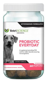 Vetriscience Labs Probiotic Everyday Canine Dog Supplements - 60 ct Jar ...