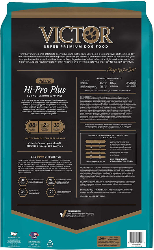 Victor Hi-Pro Plus Formula Dry Dog Food - 50 lb Bag – Pet Life